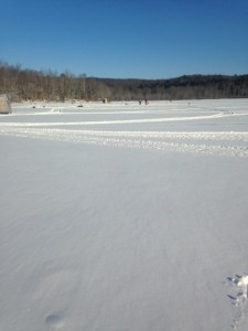 Ice fishing for brook trout on Dutton Pond, Knox, Maine (January 10 ...