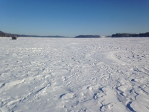 Ice fishing for northern pike on Sabattus Pond in Sabattus, Maine ...