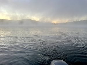 Fishing for smallmouth and largemouth bass on Long Pond in Parsonsfield ...